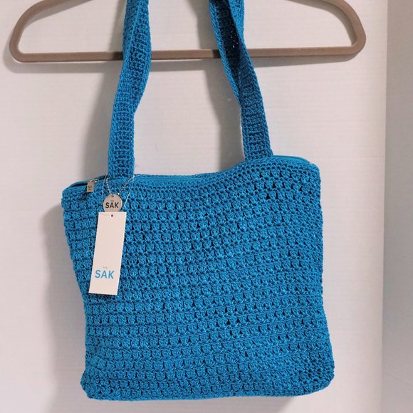 The Sak | Bags | Nwt The Sak Scuba Blue Crocheted Shoulder Bag | Poshmark
